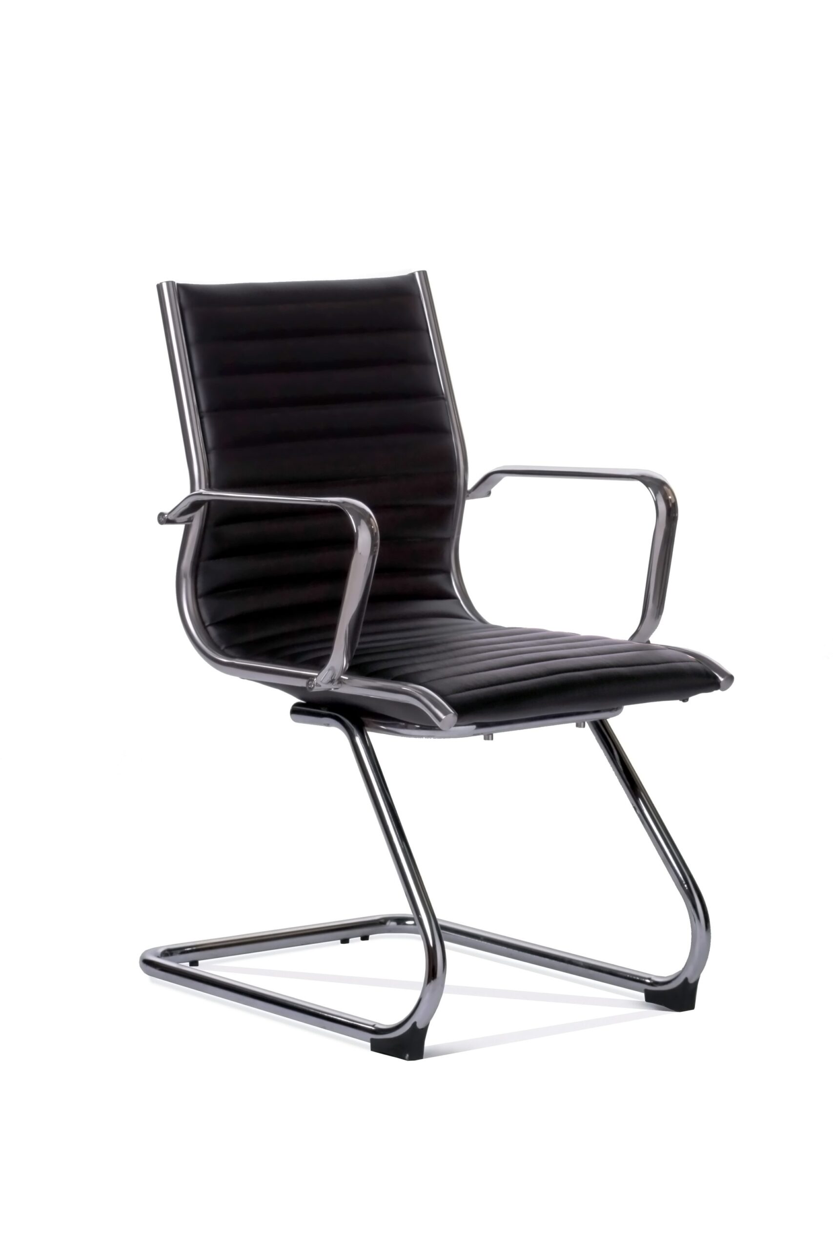 Metro Guest Chair | Black PU | Cantilever Frame | Abbotts