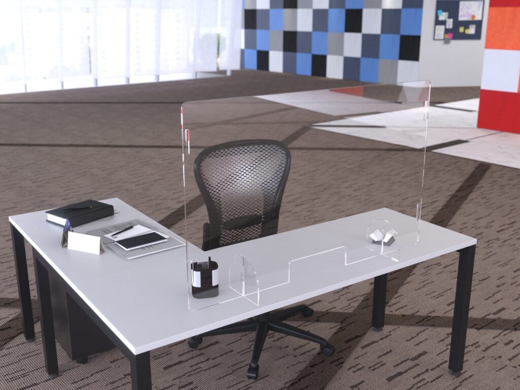 Plexa Freestanding Acrylic Safety Barrier | Abbotts Office Furniture