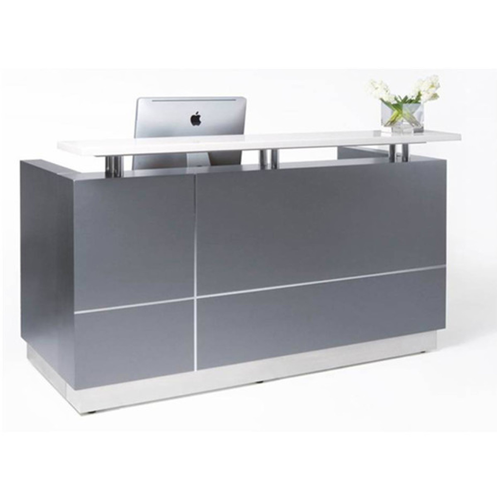 Buy Hugo Metallic Grey Reception Counter | Abbotts Office Furniture ...